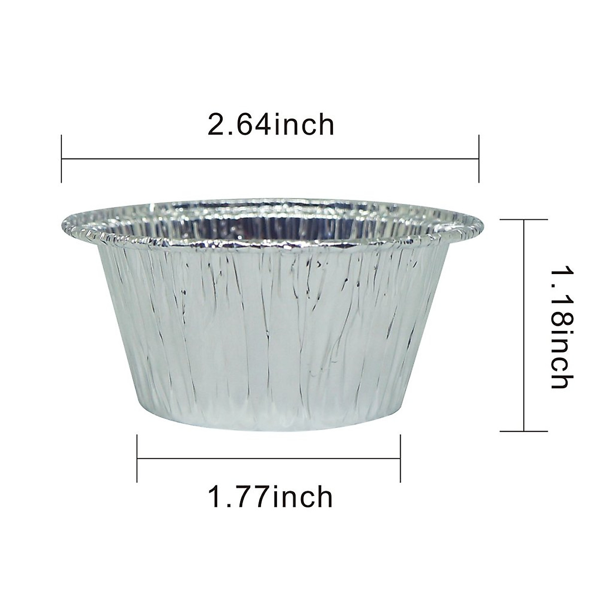 MYStar 2.6" Disposable Aluminum Foil, Mini Cupcake/Muffin Baking Cups, Pack of 150