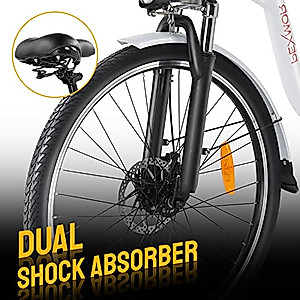 PEXMOR Electric Bike for Adults, 350W (Peak 500W) City Commuter Ebike w/36V 12.5AH Removable Battery, 26" Cruiser Electric Bicycle 6-Speed | Dual Shock Absorber, Complies to UL2849