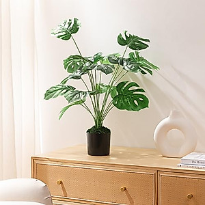 Jelofly 28 Inch Fake Plants Large Monstera Plant Tropical Palm Tree Artificial Floor Plant Faux Plants Indoor Tall for Home Office Living Room Decor