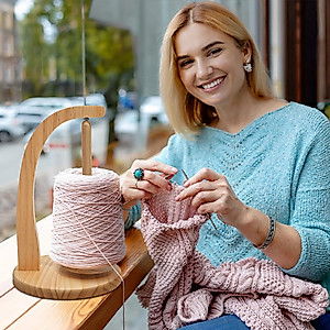 OPUHOHR Yarn Holder for Knitting and Crocheting, Yarn Ball Holder, Yarn Spindle Dispenser, Crochet Gift for Knitting Lovers