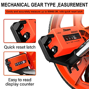 Zozen Distance Measuring Wheel with Marking Flags, Measure Wheel Collapsible Industrial Measuring Wheel in Feet and Inches with Carrying Bag