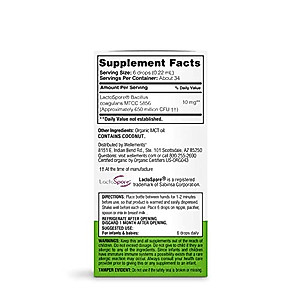 Wellements Organic Baby Probiotic Drops | Baby Digestive & Immune Support for Infants & Toddlers, USDA Certified Organic, Free from Dyes, Parabens & Preservatives | 0.25 Fl Oz