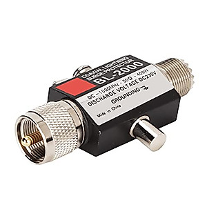 ASHATA Lightning Surge Protector,PL259 Female to PL259 Male Lightning Arrestor Surge Protector Coaxial Arrester for Building Antenna,400W DC~1000MHz 50 Ohm