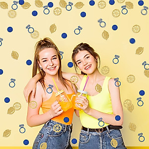 Lemon Bridal Shower Decorations - 200pcs Glitter Lemon Confetti, She Found Her Main Squeeze Lemon and Blue Bridal Shower Decorations, Lemonade Bachelorette Engagement Wedding Party Supplies