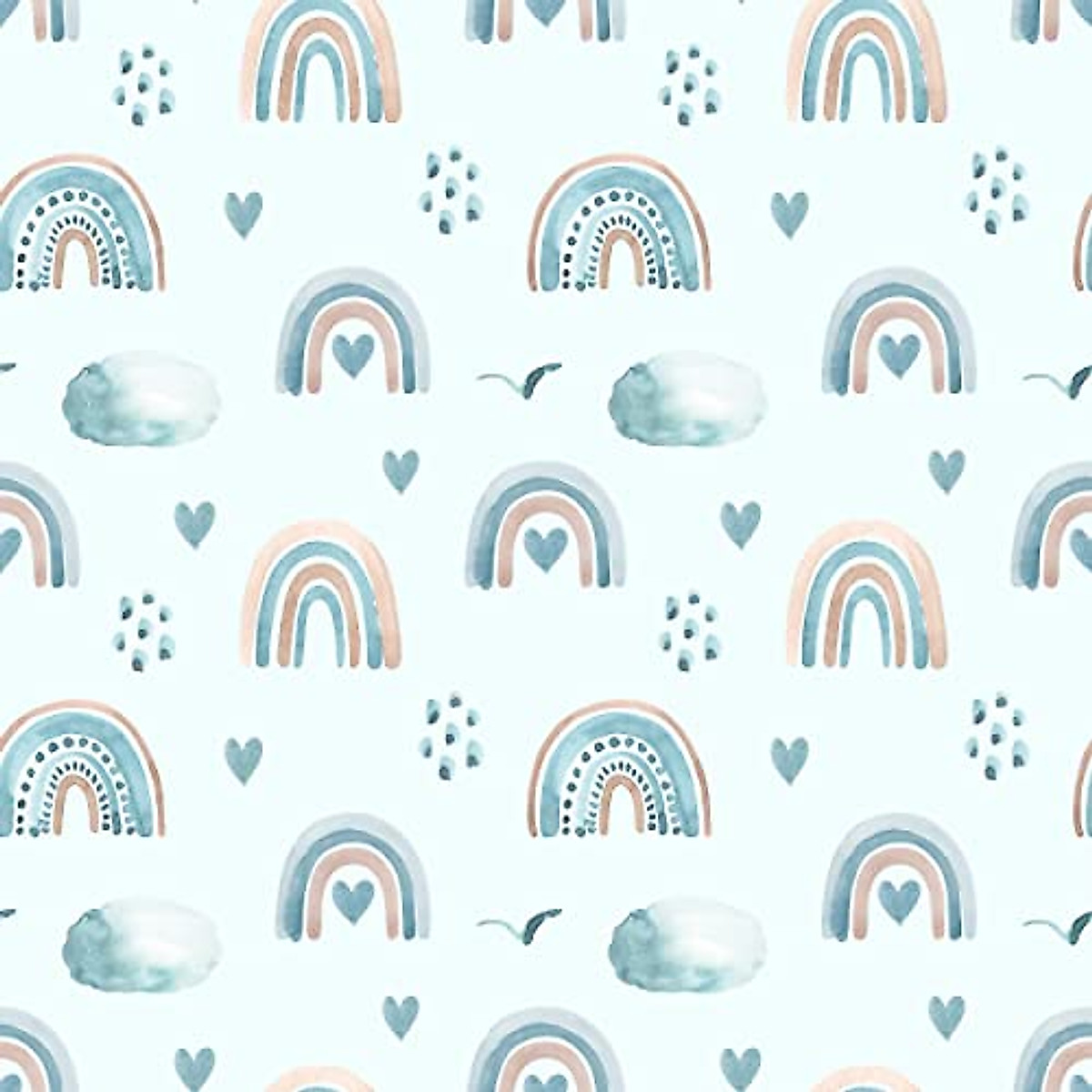 Millie Mae LLC Rainbow Mommy and me Robe and Swaddle Set | Hospital Labor and Delivery | Maternity Robe and Matching Baby Set for Boy, Girl | Blue Rainbow