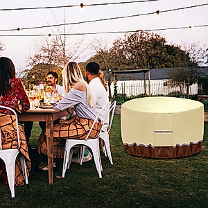 KREVEROY Outdoor Patio Round Fire Pit Cover 36 inch Heavy Duty 600D Waterproof Patio Gas Fire Pit Table Covers with Air Vent 36 x 36 x 24in