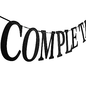 Bachelor Level Complete Banner, Congrats Bachelor Degree Graduation Party Decor, Video Game Themed Decorating, Class of 2021 Bachelor Graduation Party Decoration Supplies Black Glitter.