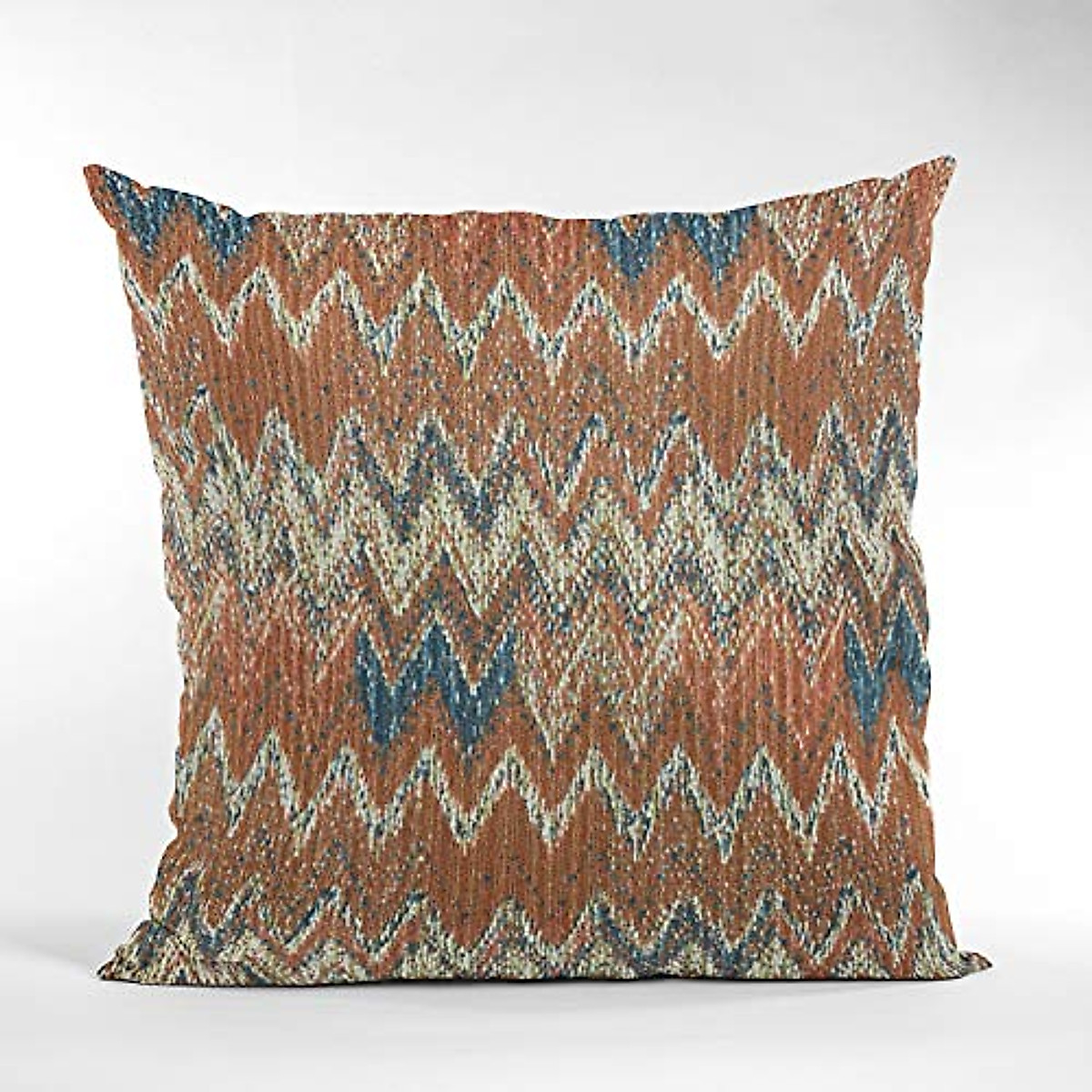 Plutus Brands Multi-Color Plutus Wave Chevron Luxury Throw Pillow 18 in x 18in, Double Sided 18" x 18"