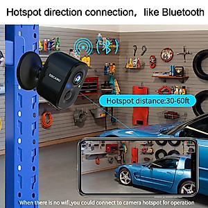 ESCANU Wireless Outdoor Security Camera Battery Rechargeable,WiFi AI Motion Detection Camera for Home Security with 2-Way Audio,Night Vision,Spotlight,1080P Full HD,Black Camera