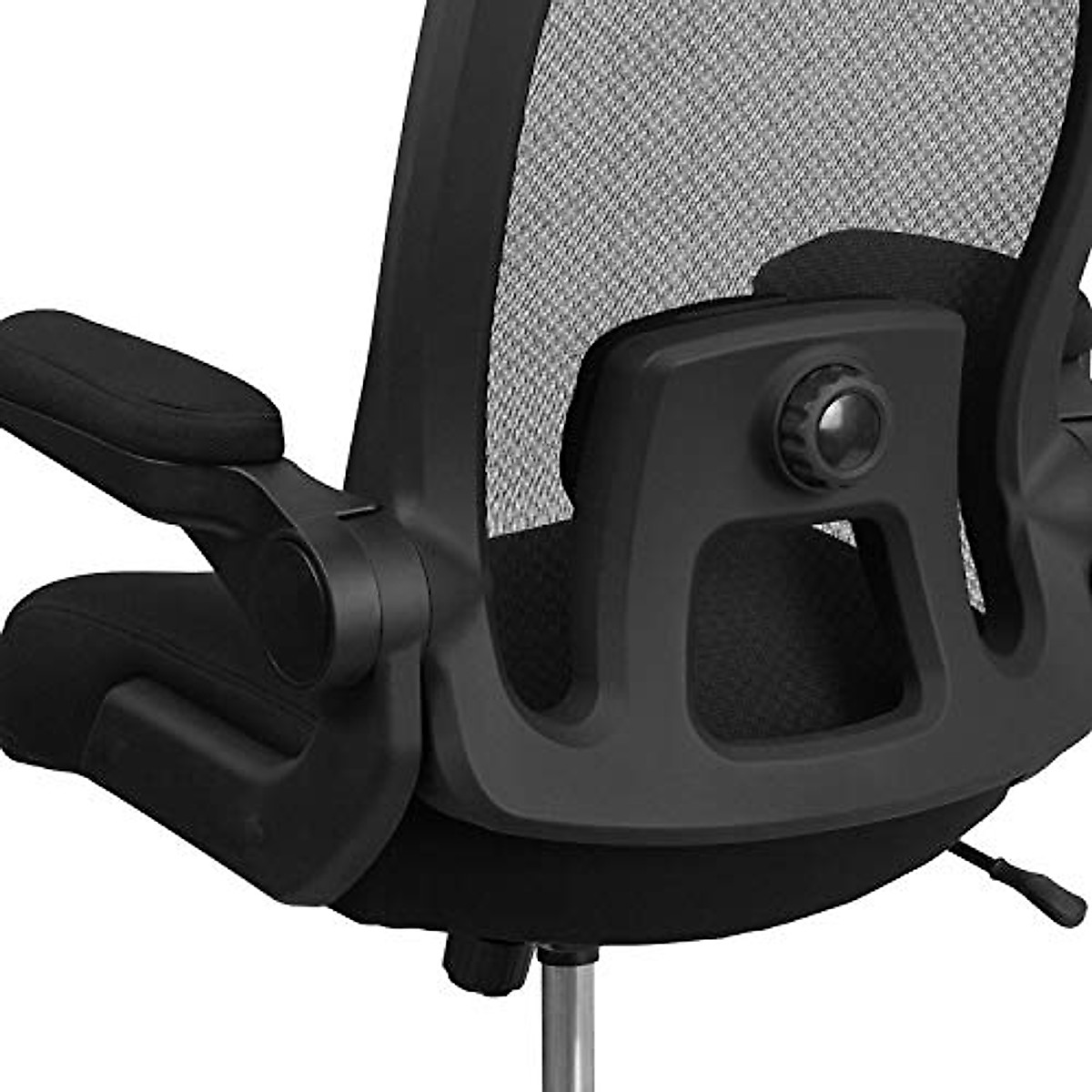 Flash Furniture Big & Tall Office Chair | Black Mesh Executive Swivel Office Chair with Lumbar and Back Support and Wheels