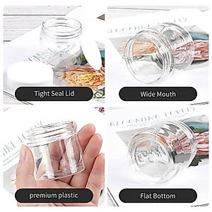 TUZAZO 2 OZ Plastic Jars Round Clear Cosmetic Container Jars with Lids and Labels, 24 Pack Small Plastic Jars for Lotion, Cream, Ointments, Makeup, Glitters, Samples, Travel Storage
