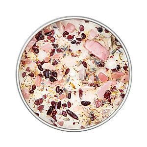 Romance Candle by New Moon Beginnings - Love Ritual Candles - Dried Flower, Herb, & Crystal Candles - Aromatherapy Candles - Soy Candle - 8oz Tin