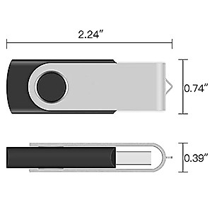32GB USB Flash Drives 5 Pack, TYSHCY 32 GB USB 2.0Thumb Drives Swivel Memory Stick Jump Drive Zip Drive with LED Light for Data Storage Backup, Black