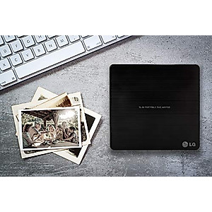 LG Electronics 8X USB 2.0 Super Multi Ultra Slim Portable DVD Rewriter External Drive with M-DISC Support for PC and Mac, Black (GP60NB50)