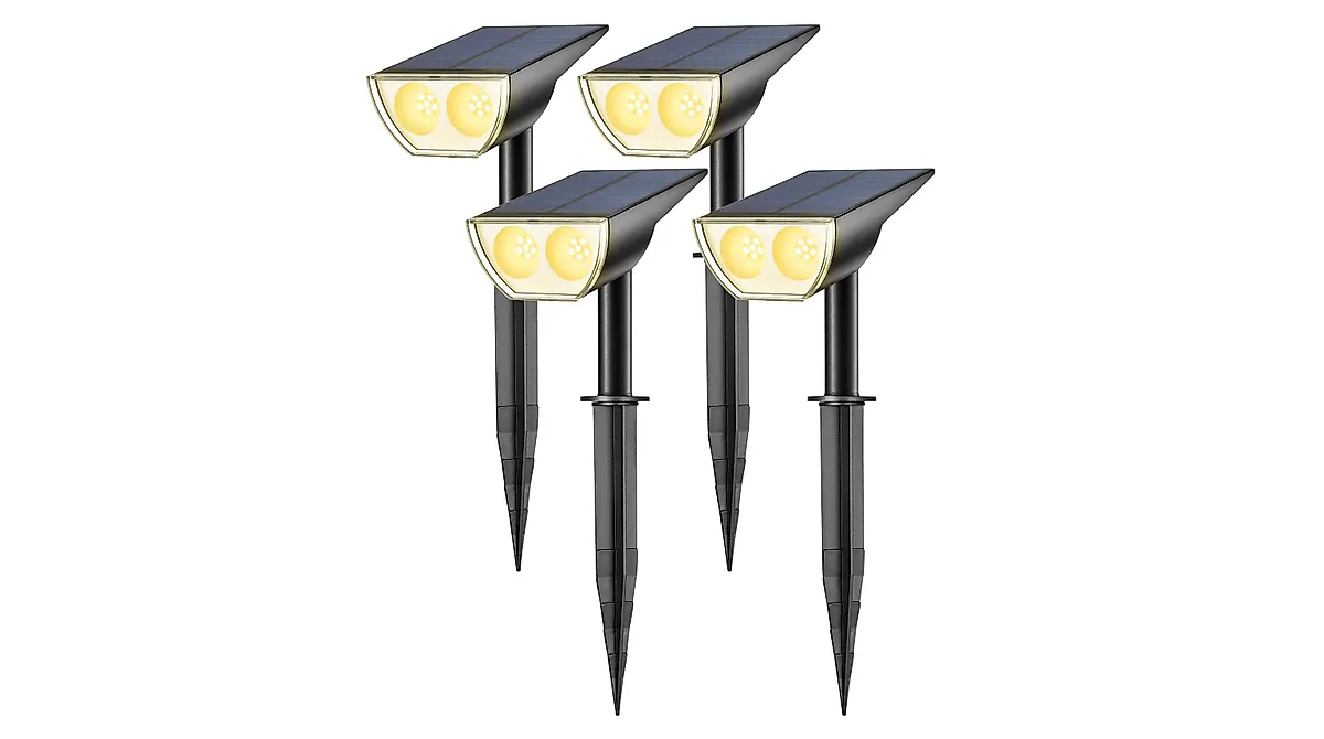 Solar Spot Lights Outdoor, Consciot 12 LEDs IP67 Waterproof Dusk-to ...