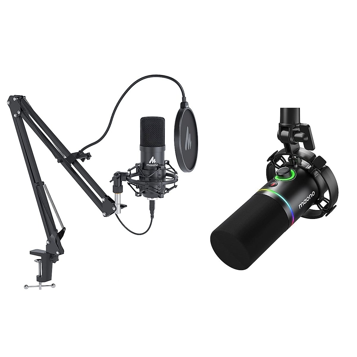 MAONO AU-A04 USB Microphone with PD200X Dynamic Microphone Bundle for Podcast, Studio, Streaming, Recording, Vocal
