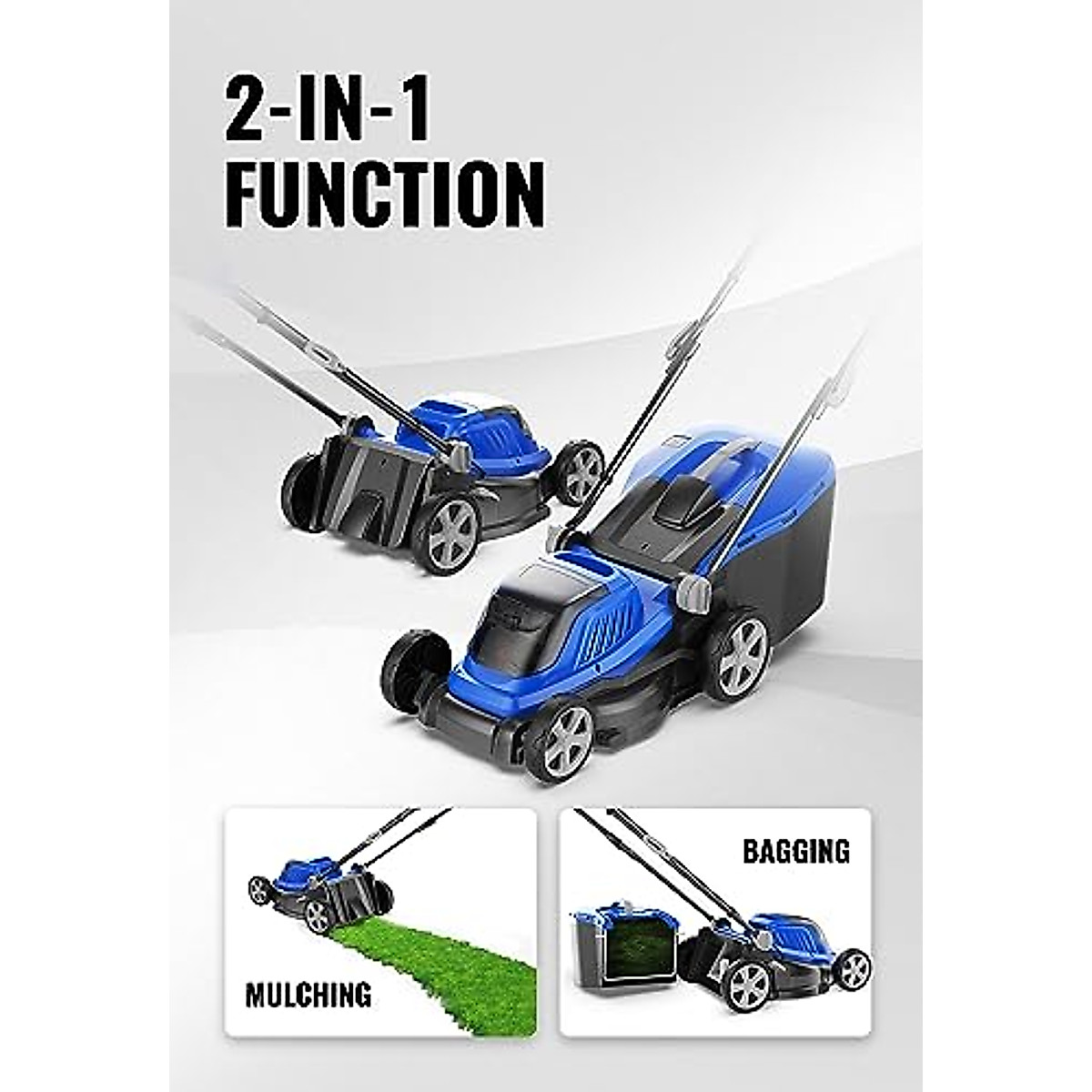 WILD BADGER POWER Lawn Mower 40V Brushless 18" Cordless, 5 Cutting Height Adjustments Electric Lawn Mower, Quickly Folding Within 5’s, 4.0AH Battery and Super Charger Included.