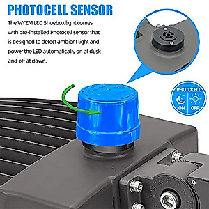 200W LED Parking Lot Lights Outdoor Pole Mount, 28000LM, 5500K, Super Bright Shoebox Pole Lights, IP65 Waterproof Commercial Street Light Adjustable Slip Fitter with Photocell for Yard Stadium