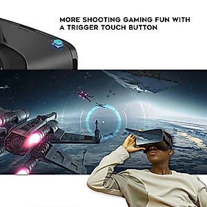 DESTEK V5 VR Headset for Phone, for iPhone 13/12/11, Samsung and Android | VR Goggles for Smartphone w/4.7-6.8in Screen (Black)