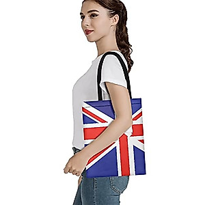 INSTANTARTS British Flag Bow Tie Print Womens Shoulder Bag Casual Girls Canvas Linen Eco Friendly Shopping Handbags Portable Travel Tote Bags