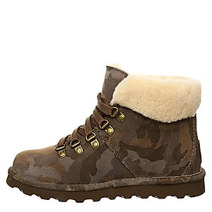 BEARPAW Women's Marta Exotic Earth Camo Size 10 | Women's Ankle Boot | Women's Slip On Boot | Comfortable Winter Boot
