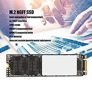 128G M.2 NGFF SSD, Internal Solid State Drive High Performance Hard Drive for Laptop Desktop Computer, Low Temperature Quiet Operation