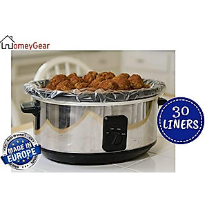 30 Count Large Crock Pot & Slow Cooker Liners - 22”x12” 3 to 7 Quart Easy Clean Up Plastic Bags for Crockpot, Aluminum Cooking Trays, Pans - Non-Stick & Oven/Microwave Safe - by HomeyGear