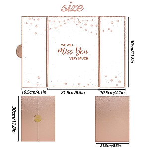 Holkcog Farewell Guest Book Alternative, Farewell Gifts for Coworkers Friends, Rose Gold We Will Miss You Signature Board, Happy Retirement Party Decorations, Going Away，Farewell Card for Women Men