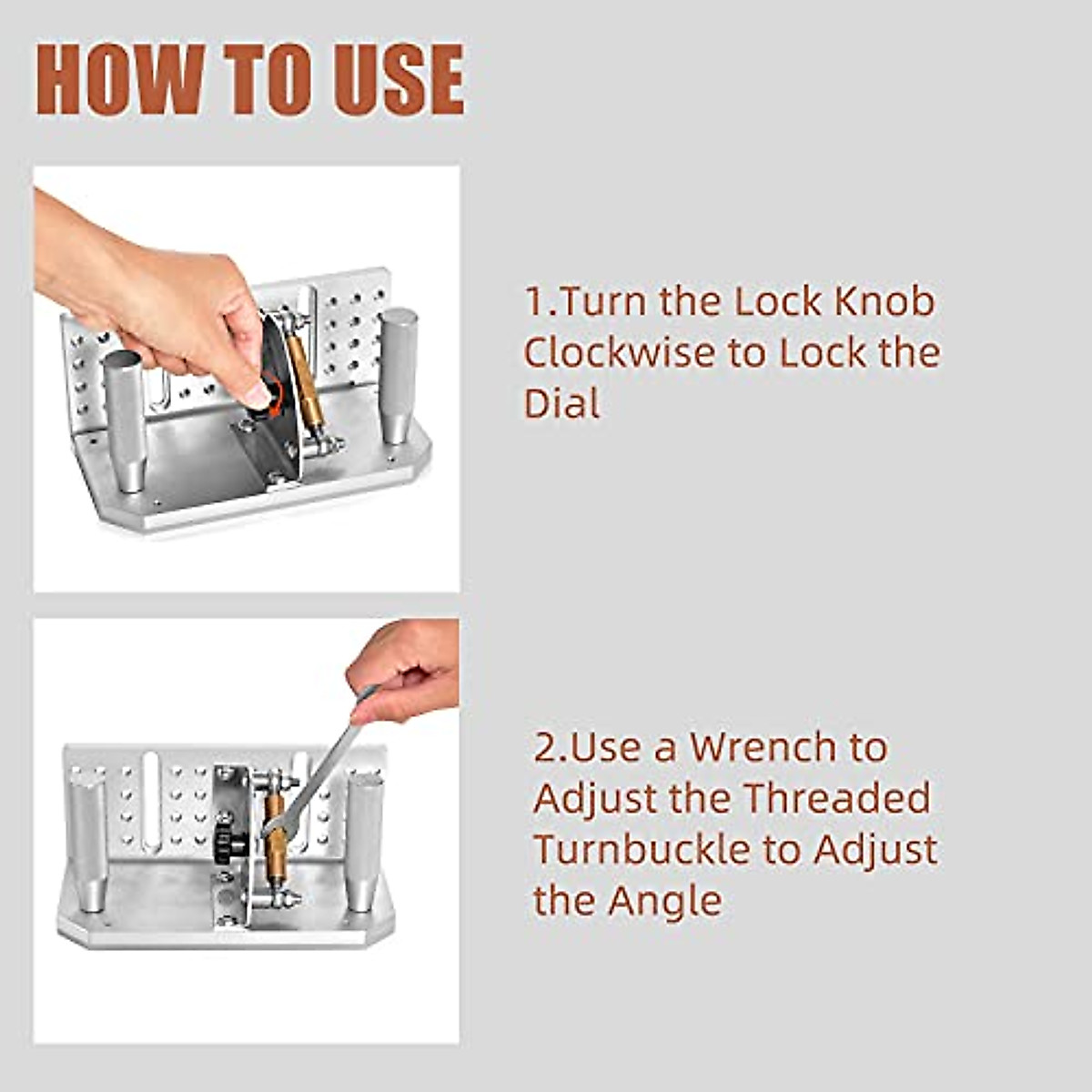 OneChoi Belt Grinder Knife Jig, 9-3/4’’ Long Sharpening Locator Adjustable Angle -5°~ 25°, Belt Knife Sharpener Jig with Dual Press Plates,Knife Making Angle Grind Guide for Belt Sander Machine