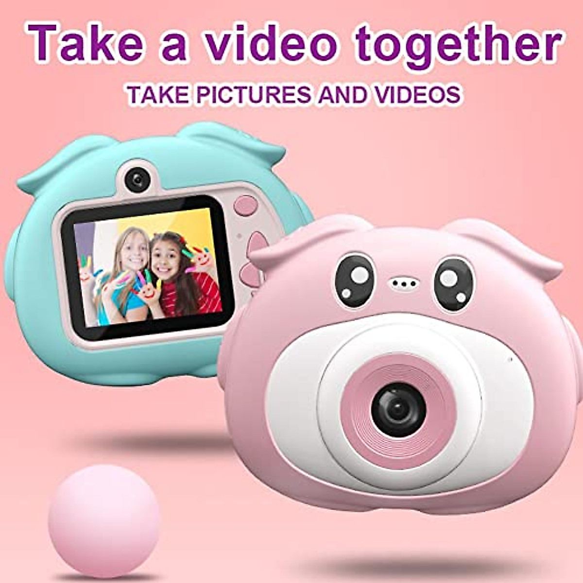 KRONDO Digital Camera,Mini Kid Camera Christmas Birthday Gifts for Boys Age 3-9, HD Digital Video Cameras for Toddler, Portable Toy for 3 4 5 6 7 8 Year Old Boy 32GB SD Card