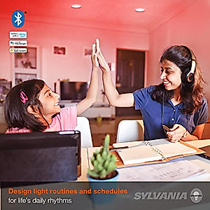 Sylvania Smart Bluetooth BR30 Full Color and Tunable White Light Bulb, 65W, Dimmable, for Alexa, Apple HomeKit and Google Assistant - 1 Pack (75628)