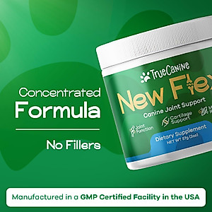 New Flex TrueCanine Joint Supplement for Dogs - All Natural Dog Joint Supplement with Green Lipped Mussel, MSM, DHA & Collagen for Dogs, Hip and Joint Supplement Dogs - Chicken Flavor, 2oz Powder