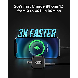 USB C Charger, INIU 20W PD3.0 Fast Charging Wall Charger with Foldable Plug, Universal USB Type C Power Adapter Block Compatible with iPhone 13 12 11 Pro XS X 8 Samsung S20 iPad Pro AirPods Google etc