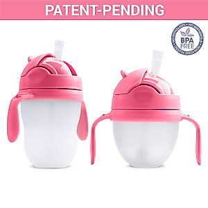ANPEI 3-in-1 Weighted Straw Sippy Cup Conversion Kit for Comotomo Bottles | Versatile, Leak-Proof - Easy-to-Use Solution for Babies and Toddlers | Compatible with 5oz & 8oz Bottle (Pink)