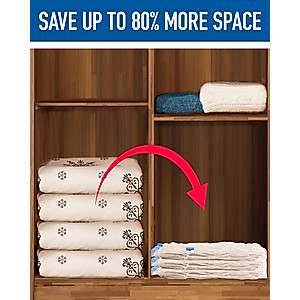 ACAETYT 5 Pack Vacuum Storage Bags, Space Saver Bags (1 Jumbo/2 Large/2 Medium) Compression Storage Bags for Clothes, Vacuum Sealed Bags (Electric Pump Not Included)