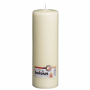 BOLSIUS Ivory Pillar Candle Large - 3 x 10 Inches - 115 Hours Burn Time - Premium European Quality - Smooth And Smokeless Flame - Relight Unscented Wedding, Dinner, Party, And Special Occasion Candle