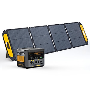 VTOMAN Solar Generator 1500W (3000W Peak) with 220W Solar Panel Included, 1548Wh LiFePO4 Power Station with 1500W AC Outlets, 100W USB Ports, 12V DC, for Home Electric Backup & RV/Van Camping