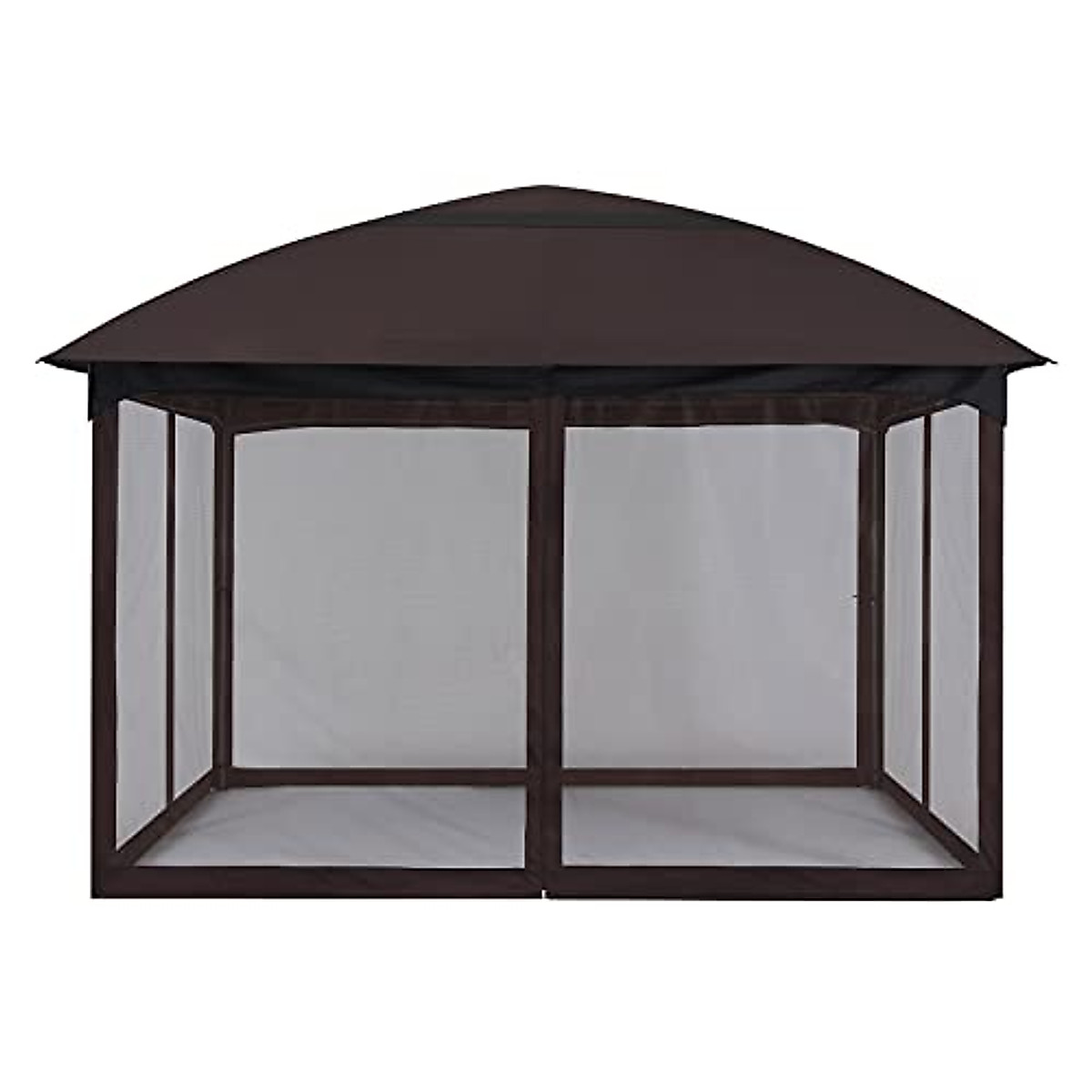 MASTERCANOPY Soft Top Outdoor Garden Gazebo for Patios with Netting Walls (10x10, Brown)