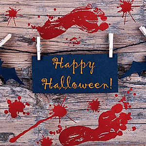 Halloween Decorations 126 PCS Halloween Window Clings, 8 Sheets Bloody Handprint Footprint Halloween Wall Decal Floor Clings with Tattoo Stickers, Scary Halloween Decoration Window Stickers