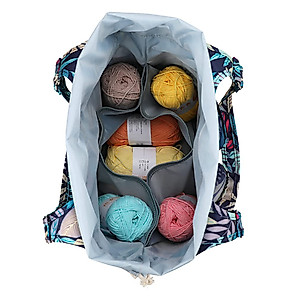 Ciieeo Storage Tote Knitting Tote Bag Yarn Storage Organizer Wool Shoulder Bags Crochet Supplies Pouches Travel Portable Yarn Bags for Crochet Hooks Yarn Balls Crocheting Kits Canvas Tote Bag