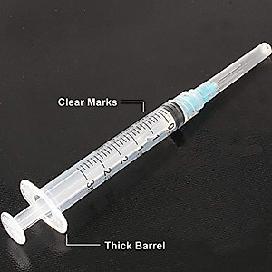 BSTEAN 25 Pack 3ml Disposable Syringe with 23Ga 1.0 Inch Needle, Individual Package