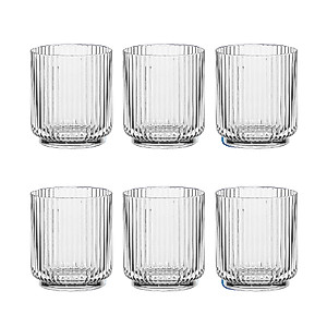 TarHong Mesa Premium Plastic Drinkware Tumbler/Double Old Fashioned, 15 Ounce, Clear, (Set of 6)