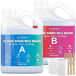 JDiction Silicone Mold Making Kit, 2.32lb(37oz) Super Elastic Liquid Silicone for Mold Making, Fast Cure Soft Mold Making Silicone Rubber for Casting Resin Molds/Silicone Molds/Candle Molds/Soap Molds
