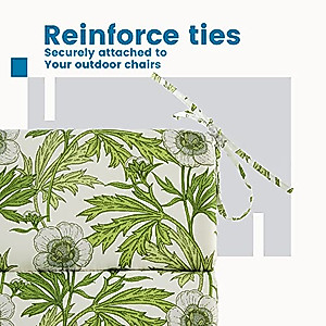 BLISSWALK Outdoor Chair Cushion Bottom and Back，one Piece high Back Adirondack Chair Cushion, Patio Cushions for Bifold Lawn Chair 45.5" x 21", 1 Count,Floral