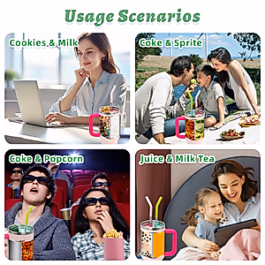 Stanley Cup Divider 2-in-1 Drink Separator Silicone Liner with Silicone Spill Proof Stopper Cover, Double Drinks Bag Fit Stanley Cup 40 oz, Compatible with Stanley Cup Accessories (pink & lake green)