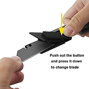 XW Auto-retractable Safety Box Cutter, Aluminum Alloy Utility Knife Self-retracting, 2-Pack