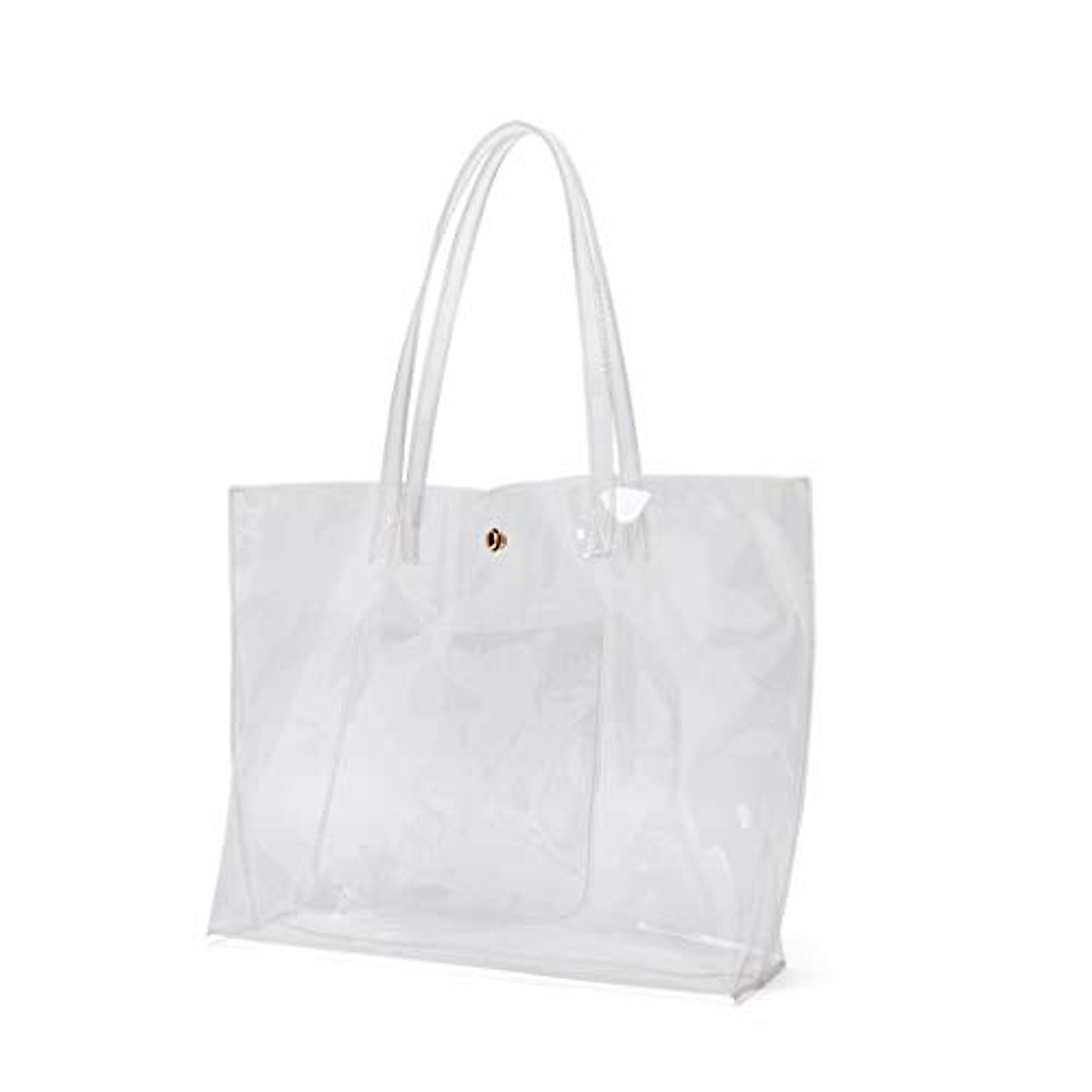 Dreubea Women's Soft Clear PVC Tote Shoulder Bag from, Big Capacity Handbag Clear