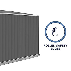 Durango 5 Ft. x 10 Ft. Metal Storage Shed DIY Woodland Gray Galvanized Steel Bike Shed for Tools, Lawn & Garden Equipment, Outdoor Patio Furniture, Perfect in Backyard, Garden Lean to Shed Kit