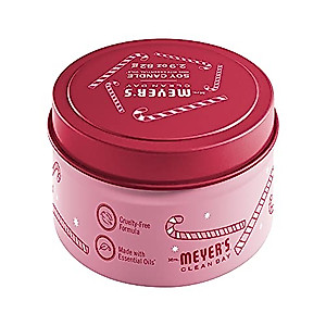 Mrs. Meyer's Scented Soy Tin Candle, 12 Hour Burn Time, Made with Soy Wax and Essential Oils, Peppermint, 2.9 oz