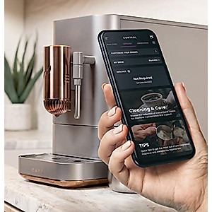 Café Affetto Automatic Espresso Machine + Milk Frother | Built-In & Adjustable Espresso Bean Grinder | One-Touch Brew in 90 Seconds | Steel Silver, 1.2 Liter, (C7CEBBS2RS3)